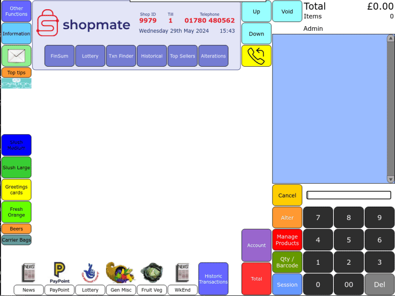 ShopMate Home Screen Update - ShopMate EPoS Till System